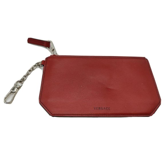 Versace | Bags | Versace La Medusa Large Leather Coin Purse Womens Red ...